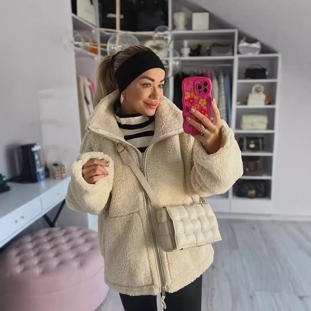 Lamb Wool Jacket Spring Woman Narrow Slim Thin Slender Lean Skinny ...