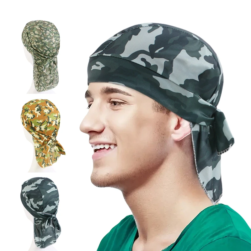 Camouflage-Print-Durag-Long-Tail-Muslim-Do-Rag-Head-Wrap-Pirate-Hat ...