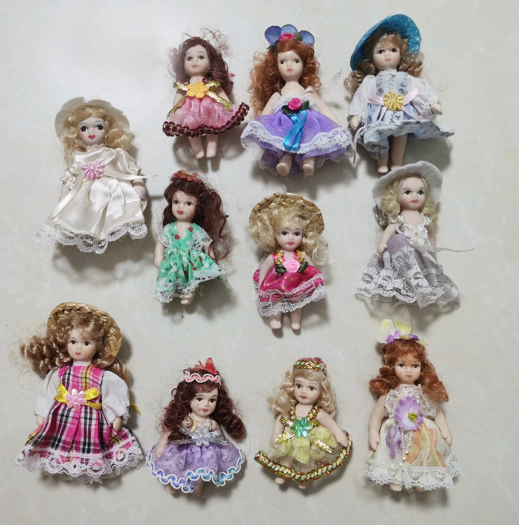 Random Send 1 Piece Mini Vintage Ceramics Dolls 7cm 8cm Lovely Girls ...