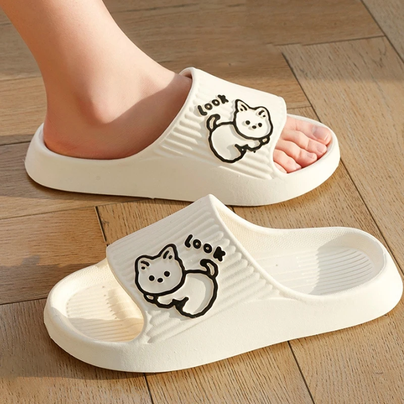 2024-Summer-Women-Slippers-Beach-Slides-Cartoon-Cat-Flip-Flops-Men-s ...