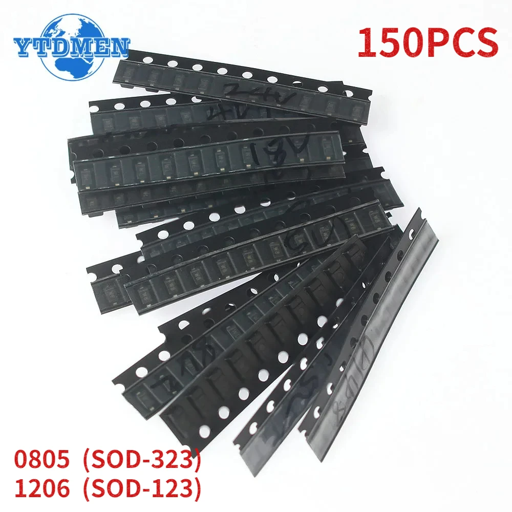 150PCS-Zener-Diode-Kit-SOD-123-1206-SOD-323-0805-Zener-Diode-SMD-15-Values-3.jpg