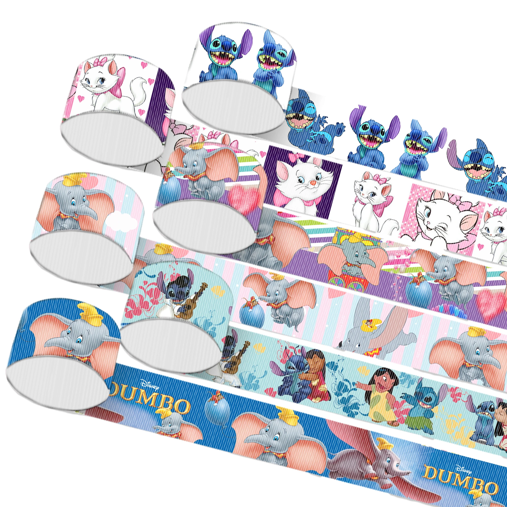 5y Disney Dumbo Ponto 9mm/16mm/38mm/25mm/22mm Gorgorão Fita Embrulhando ...