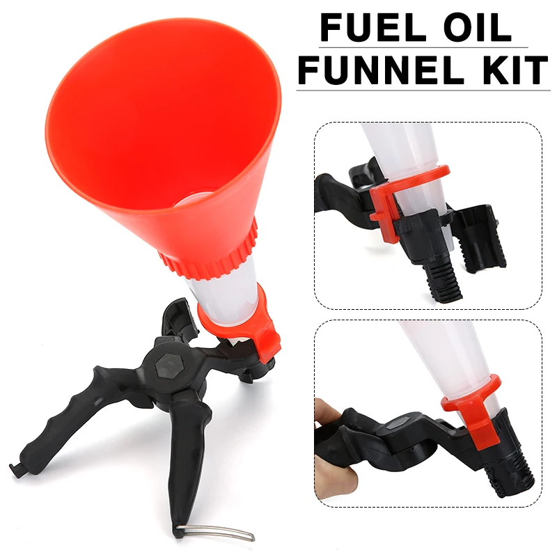Engine Oil Funnel Adjustable Fixed Bracket Filling Spout Gasoline ...