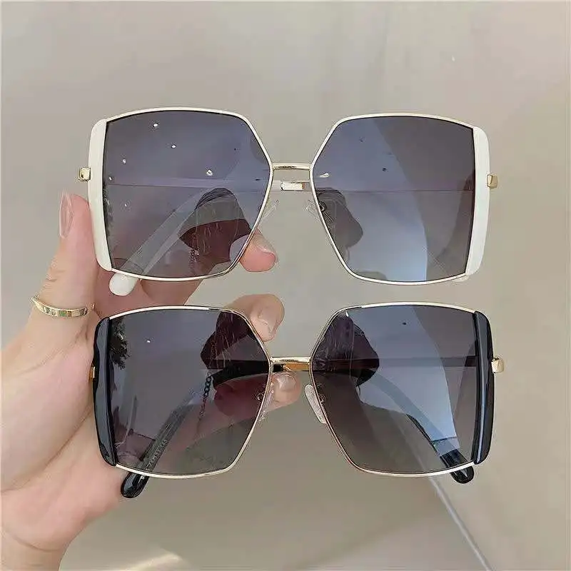 트렌디 한 스퀘어 선글라스 빈티지 메탈 운전 태양 안경 클래식 다각형 안경 그라디언트 2023 Aliexpress