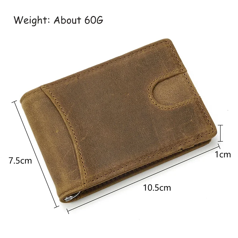Genuine-Leather-Men-Women-Bifold-wallet-crazy-horse-leather-Slim-magic ...