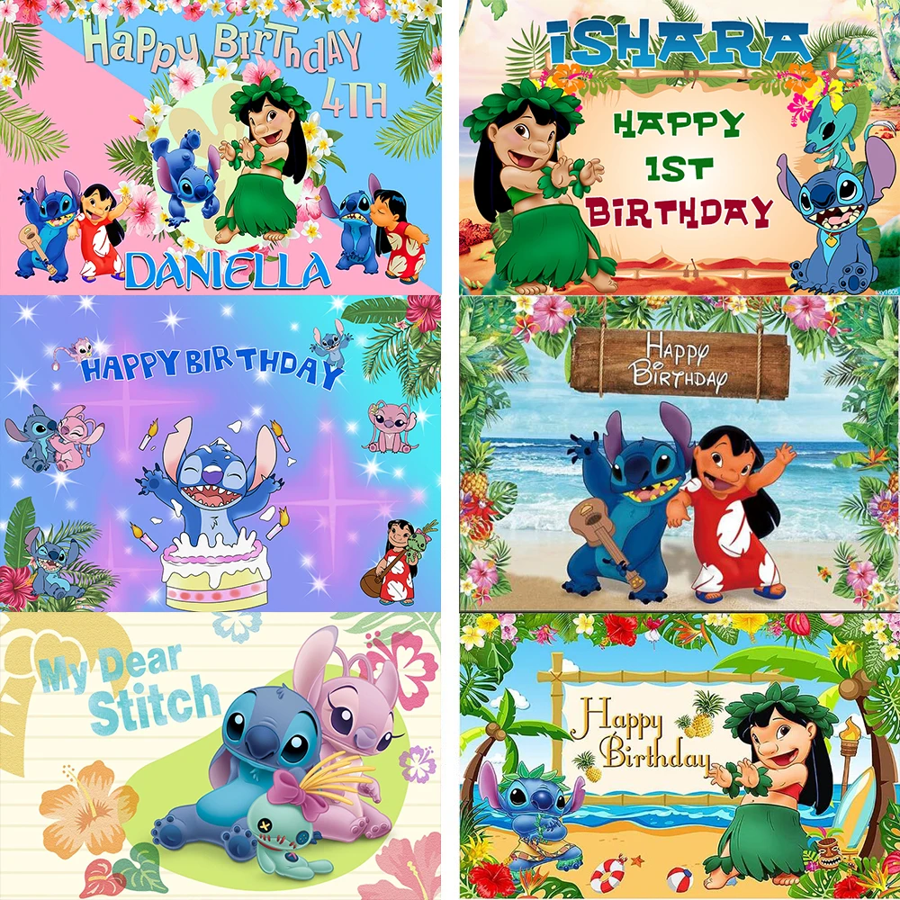 Summer-Hawaiian-Aloha-Backdrop-for-Lilo-and-Stitch-Theme-Birthday-Party ...