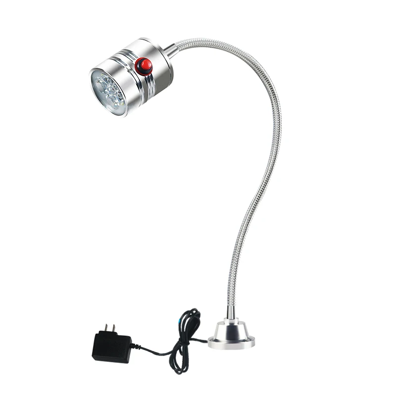 Silver-industrial-lamp-110-220V-5W-LED-Work-Light-Adjustable-Neck-Fixed ...