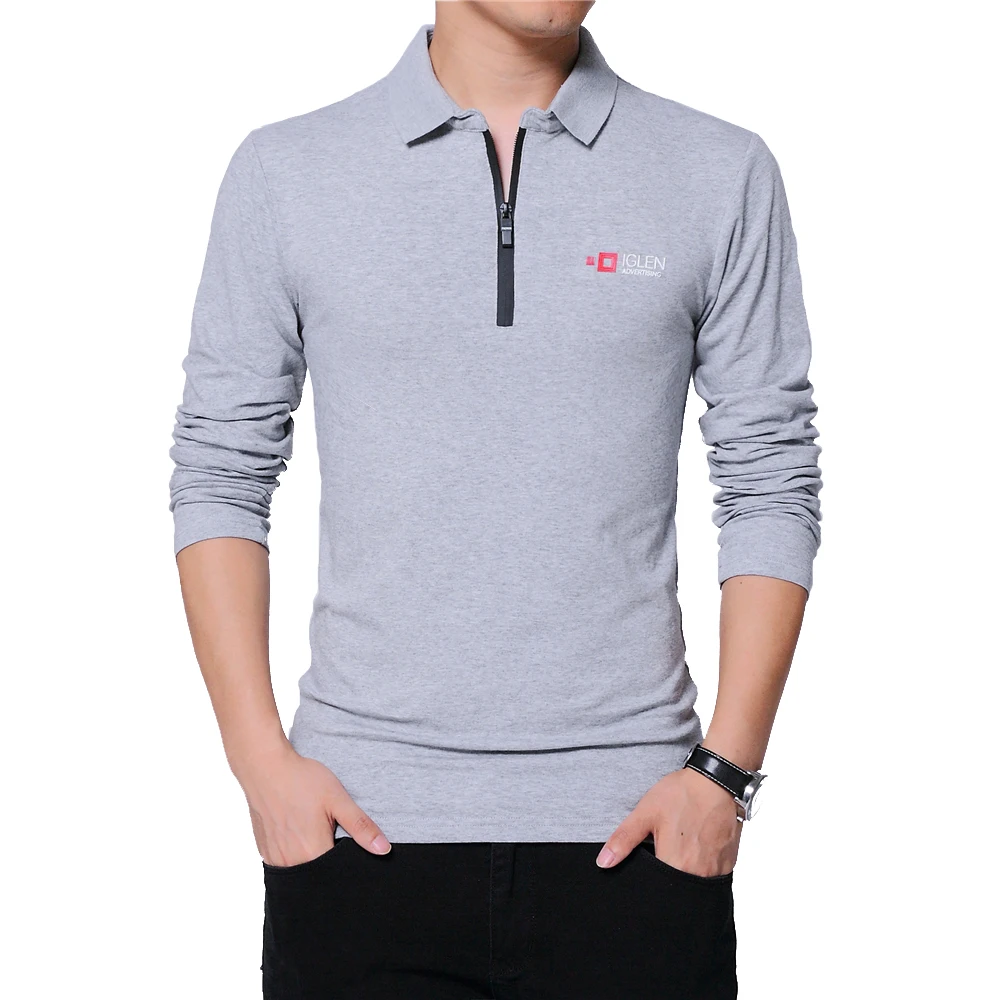 TFETTERS-Autumn-Mens-Fashion-Zipper-Collar-Design-Men-T-shirt-Long ...