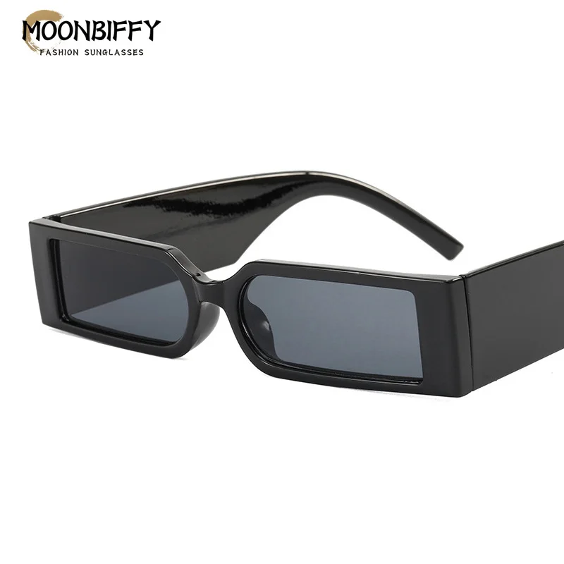 Rectangle Narrow Sunglasses For Men Hip Hop Brand Designer Black Shades ...
