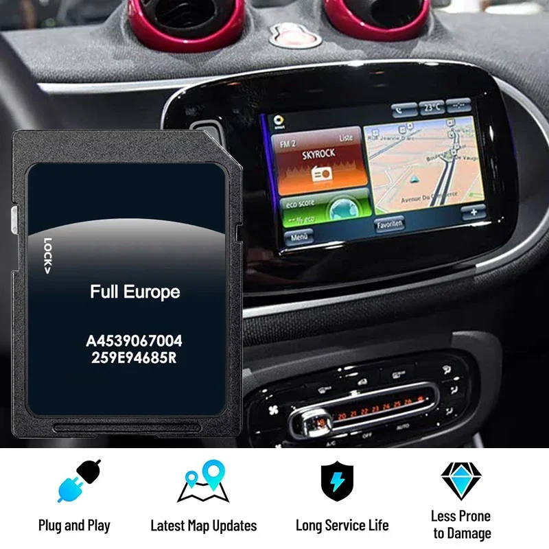 2023 para smart 453 mit cool & media navegação carro a4539067004 cartão ...
