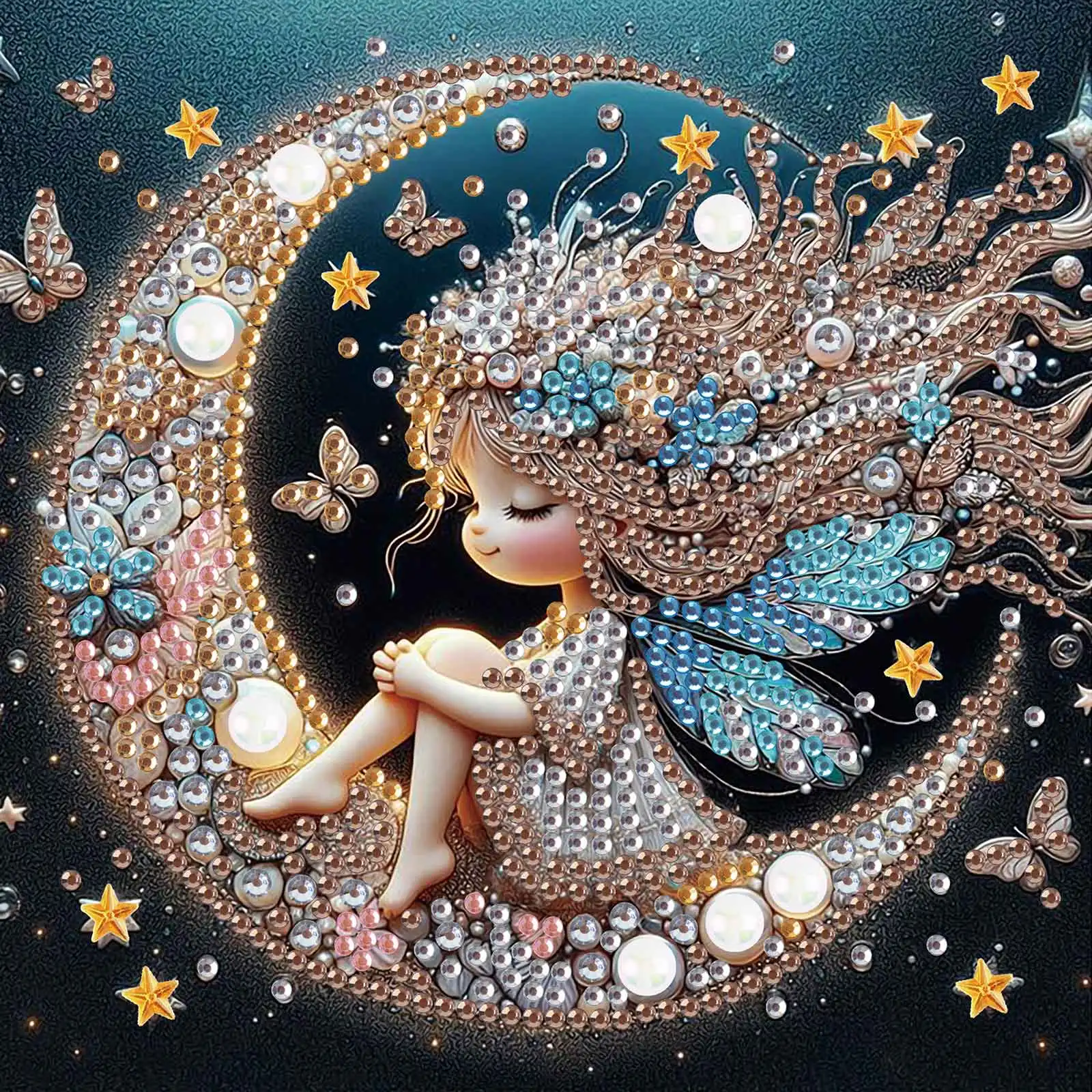 Moon Special Shape Diamond Art Painting Kit for Adult Beginner,Crystal ...