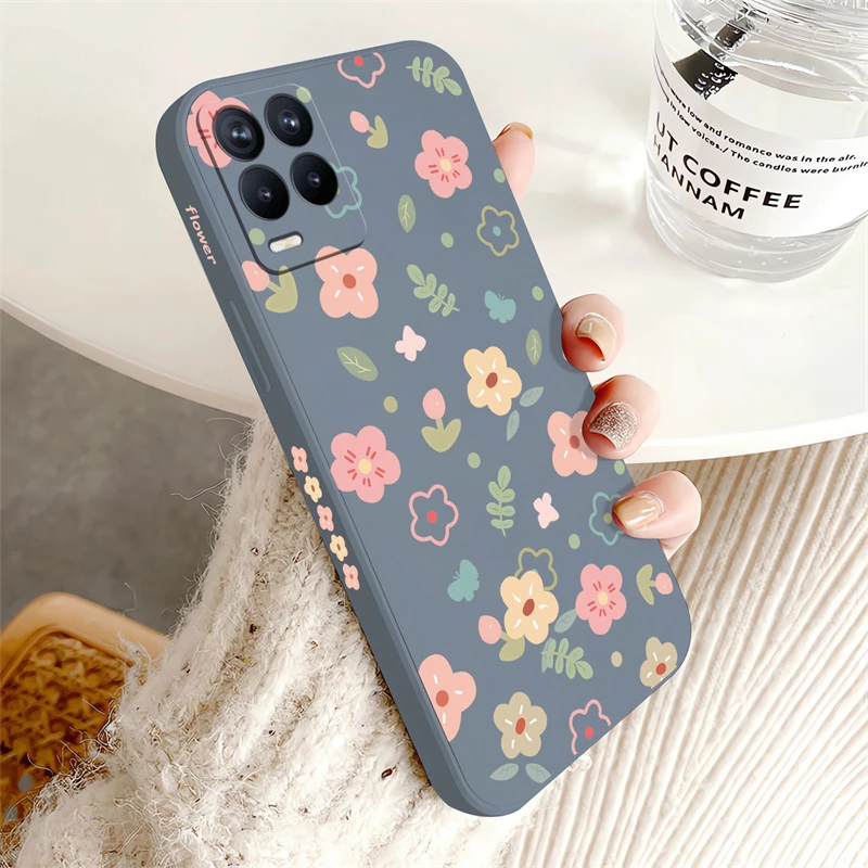 Shockproof Silicone Liquid Case with Fashion Flower Print Cover for ...