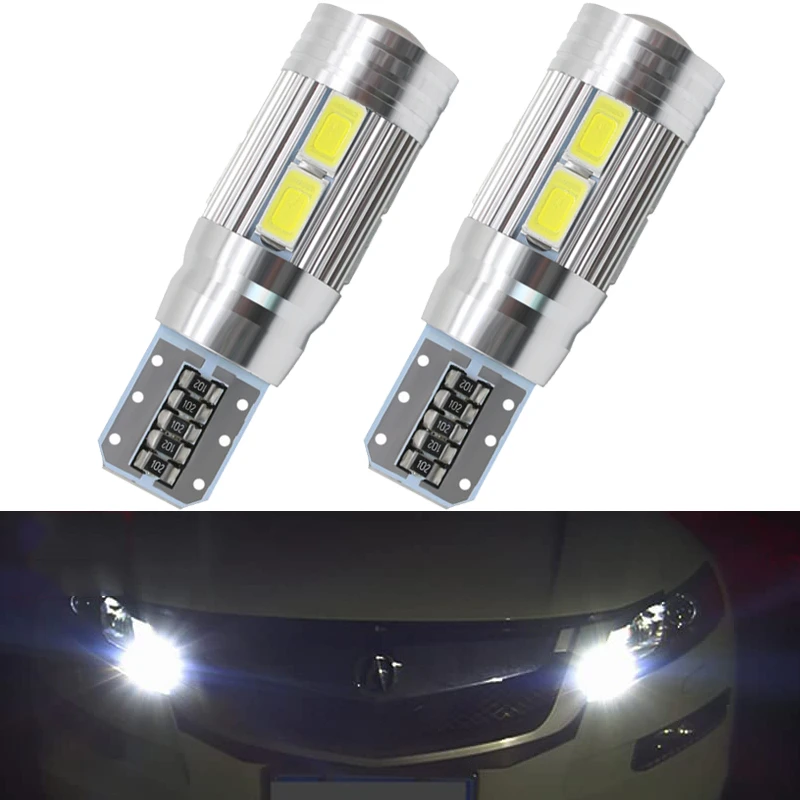 2x W5w T10 Led Canbus No Error 12v 6000k 5630 10 Smd Car 5w5 Led Bulb ...