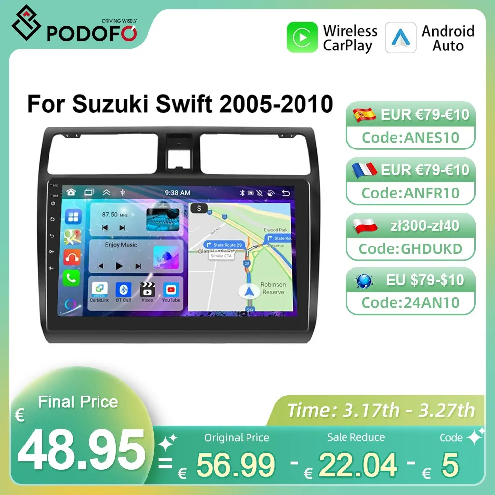 CarPlay-Android-Auto-Radio-For-Suzuki-Swift-2005-2010-Multimedia-Player-Stereo-Receiver-Car ...