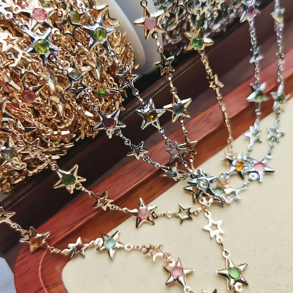 1Meter-Inlay-Crystal-Stars-Copper-Chains-Colorful-Crystal-Bead-Star ...