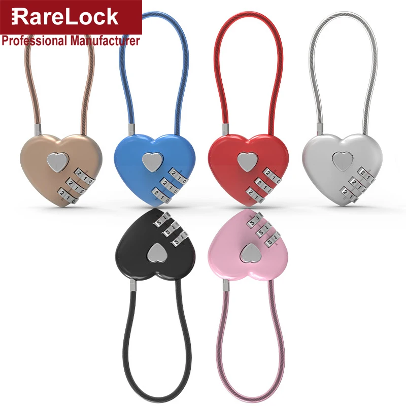 Heart-Combination-Padlock-for-Bag-Cabinet-Box-3-Code-Password-Lock ...