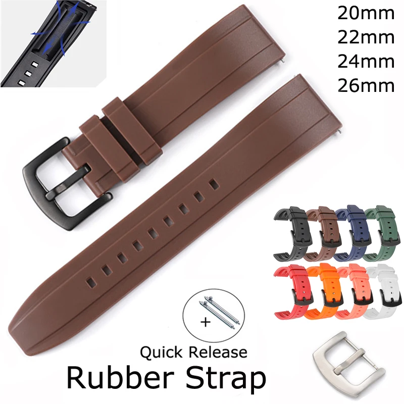 Sports-Fluororubber-TPU-Watch-Band-20mm-22mm-24-26mm-Universal ...