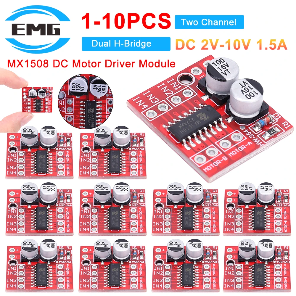 10-1PCS-MX1508-DC-Motor-Driver-Controller-Module-DC-2V-10V-1-5A-2-Way ...
