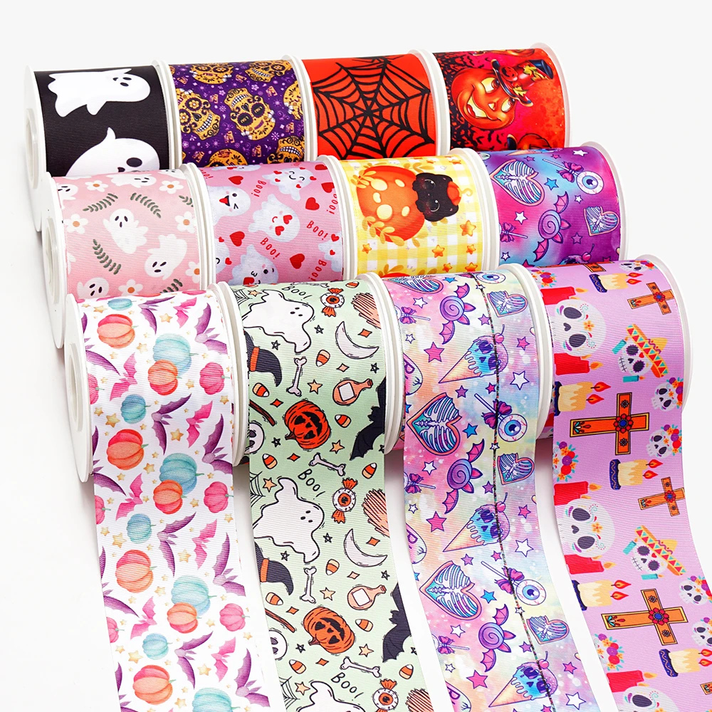 5-Yards-Halloween-Ghost-Bat-Jack-o-lantern-Printed-Grosgrain-Ribbons ...