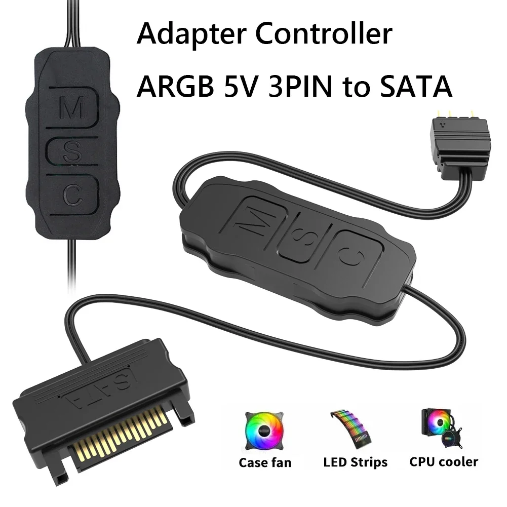 5V-3PIN-ARGB-Controller-ARGB-5V-3PIN-To-SATA-Interface-Extension-Cable ...