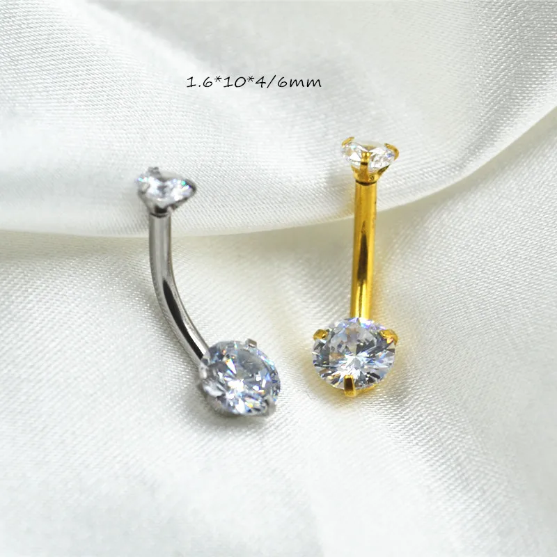 25PCS Body Jewelry-Double Clear Crystal Gem Small Size Navel Belly ...
