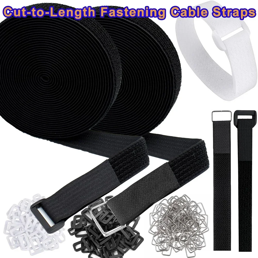 5Meter-Reusable-Fastening-Cut-to-Length-Cable-Straps-with-20Pcs-Metal ...