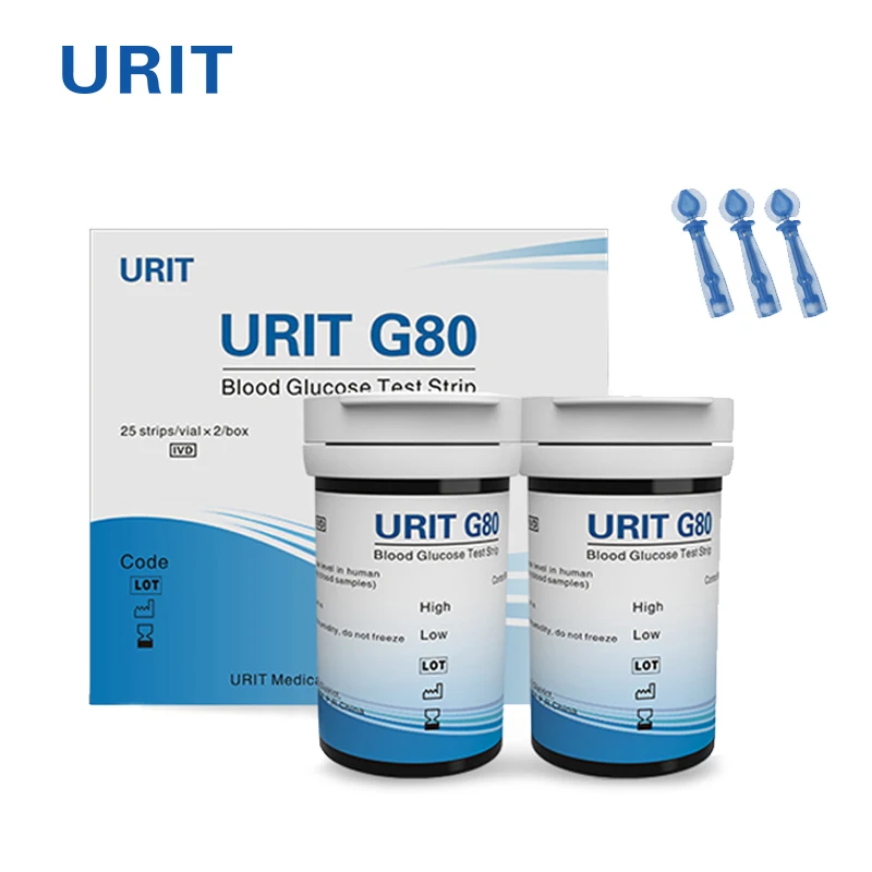 URIT-tiras-de-prueba-de-glucosa-en-sangre-y-lancetas-para-Monitor-de ...