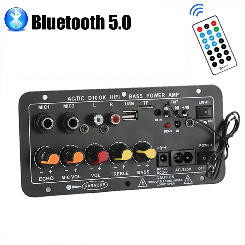 Power Amplifier Board Built-in Bluetooth 220v 12v 24v For 8-12inch ...