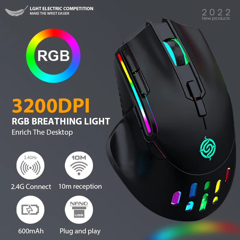 RGB-2-4G-Wireless-Mouse-USB-Rechargeable-Gaming-Mouse-9-Lighting-Mode ...