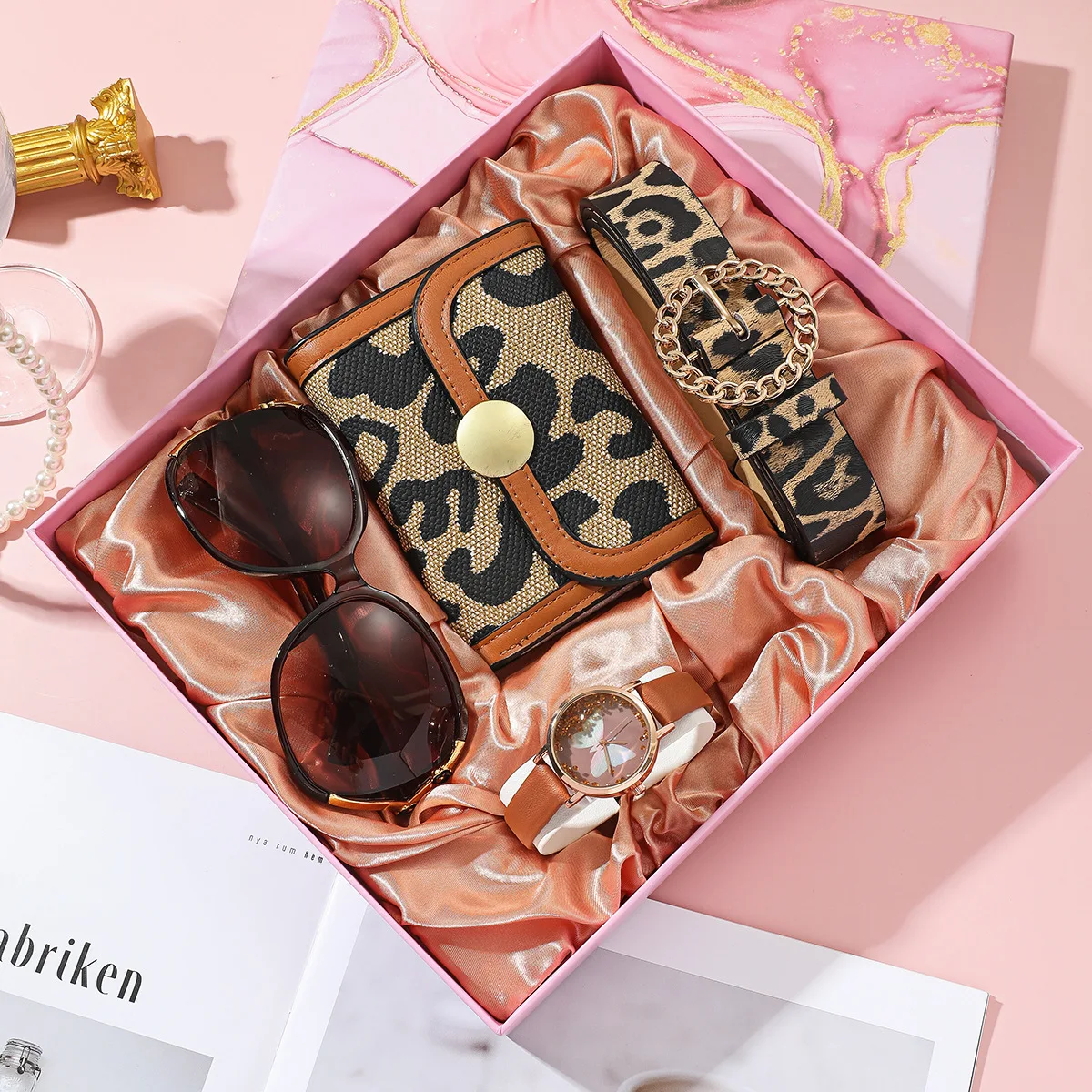 4Pcs-Set-Luxury-Women-Watch-Set-with-Box-Quartz-Watch-Purse-Sunglasses ...