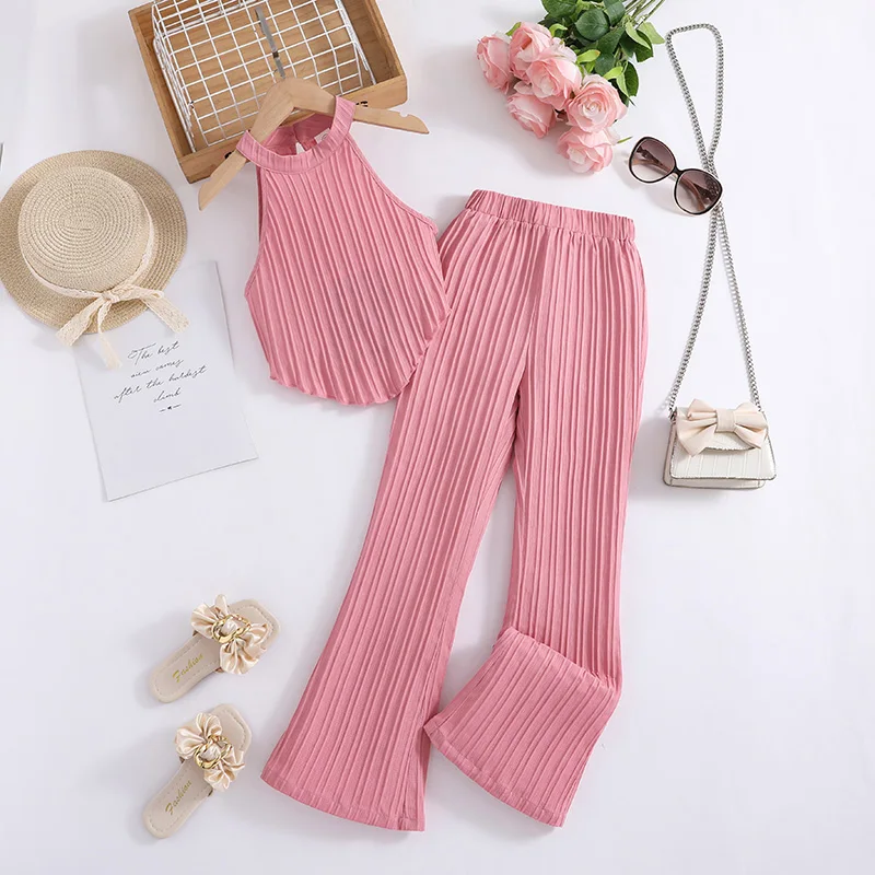 Girls Summer New Pink Sleeveless Top + Pink Pants Stylish Birthday ...