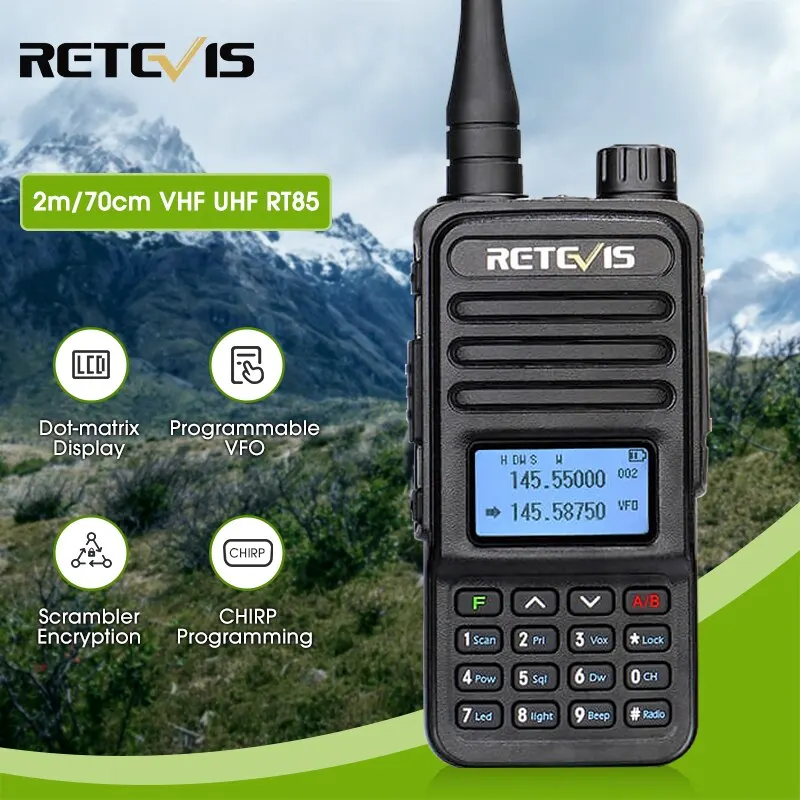 Retevis-Walkie-Talkie-RT85-Ham-stazioni-Radio-bidirezionale-5W-Walkie ...
