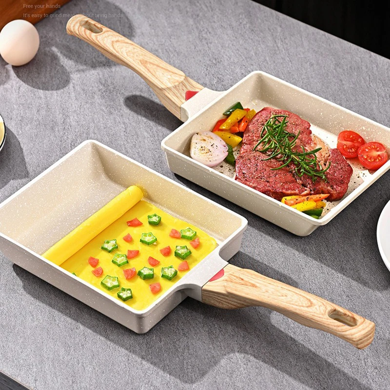2pcs-Set-Japanese-Omelette-Pan-and-Silicone-Shovel-Rectangle-Non-Stick ...
