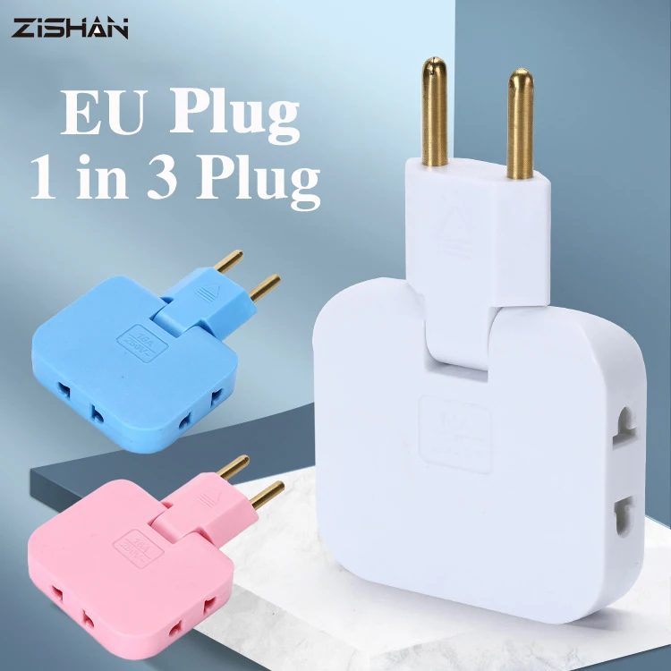 EU-Extension-Plug-Electrical-Adapter-3-In-1-Adaptor-180-Degree-Rotation ...