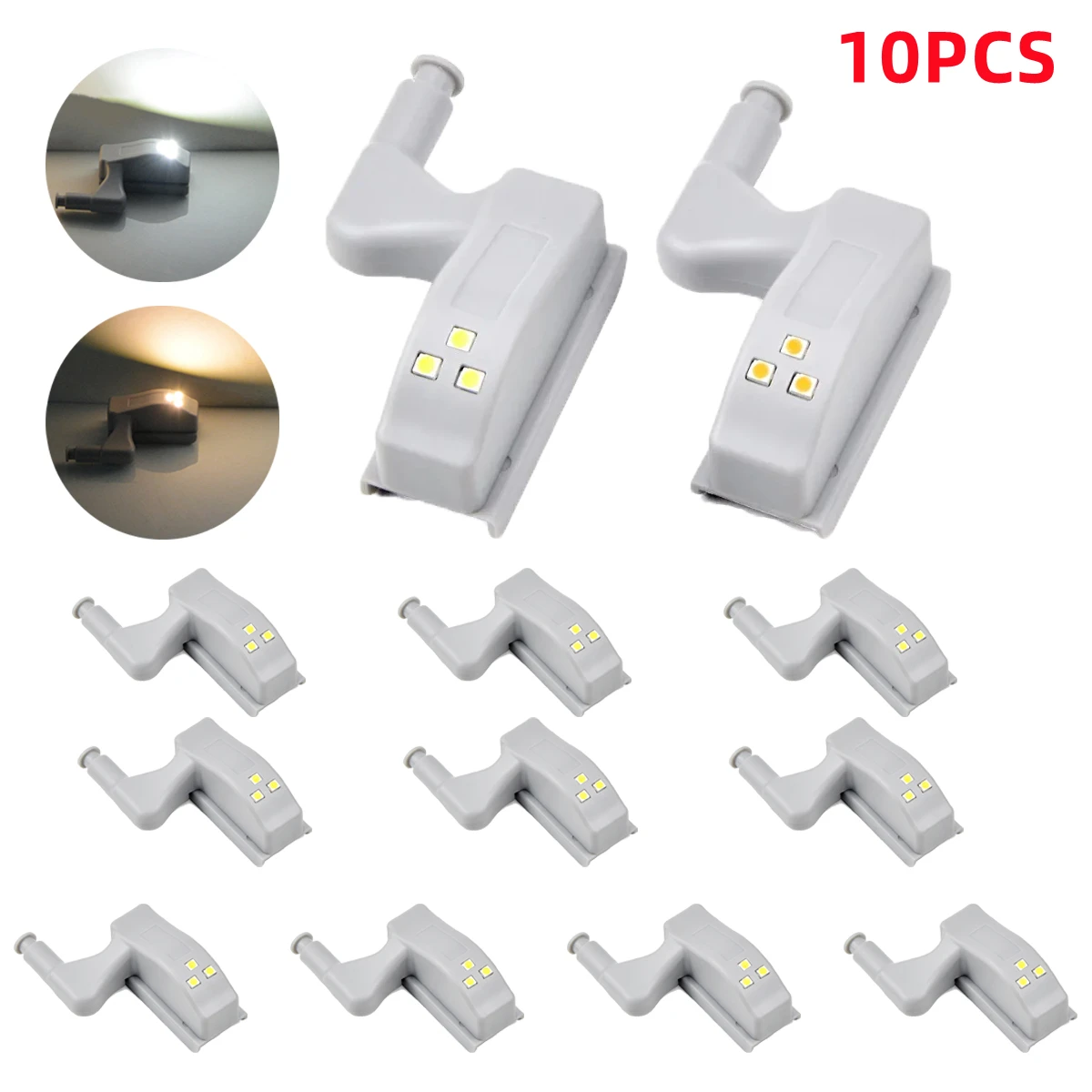 10Pcs Cabinet Light Universal Inner Hinge LED Sensor Lamp Auto Switch ...