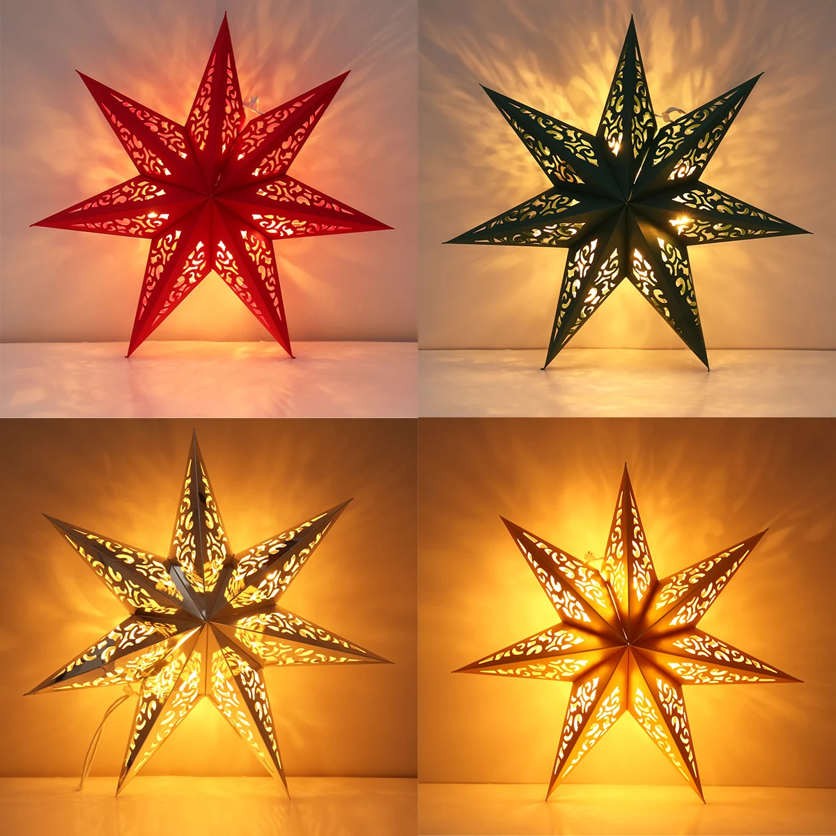 Luz-de-fiesta-de-estrellas-ahuecada-rejilla-de-ventana-linterna-de ...