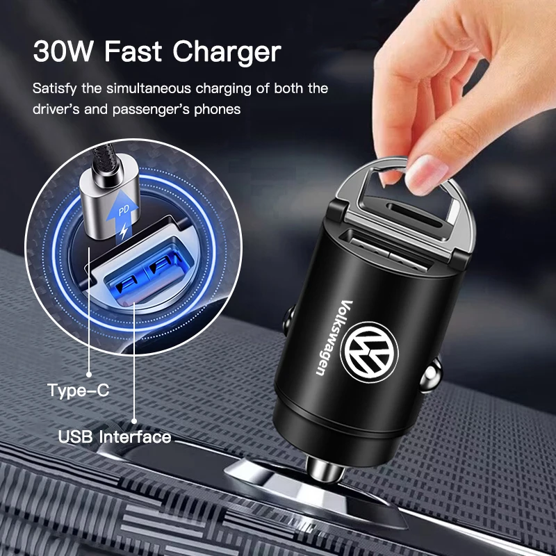 Car-Styling-Fast-Charger-USB-Type-C-Ports-Power-Adapter-For-VW-R-Rline ...