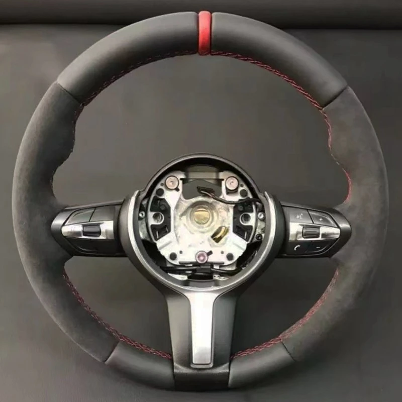 Car Steering Wheel Cover Customized Suede Leather For BMW M Sport F87 ...
