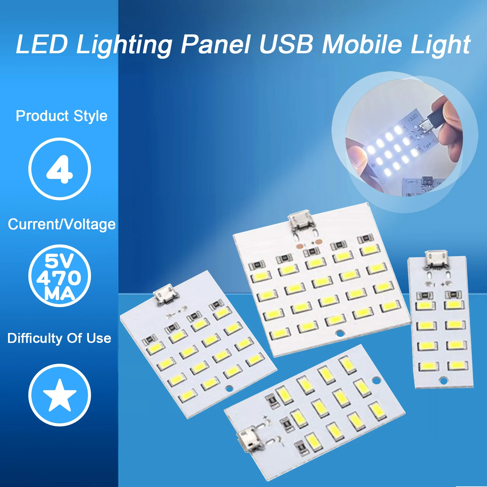1PCS-5730-Smd-5V-430mA-470mA-White-Mirco-Usb-5730-LED-lighting-Panel ...