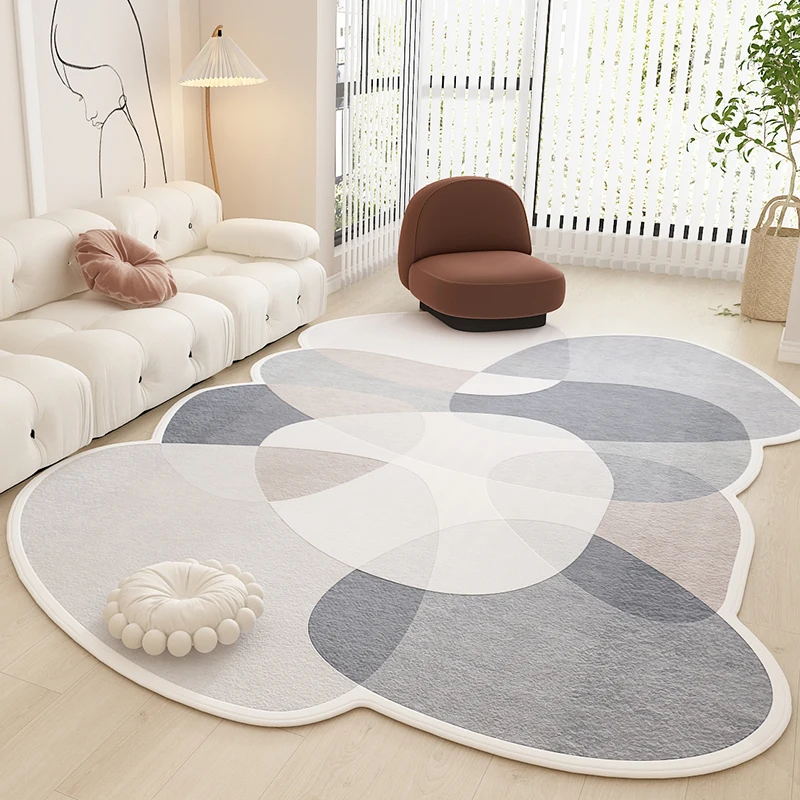 Modern-Minimalist-Bedroom-Decor-Bedside-Carpet-Irregular-Plush-Floor ...