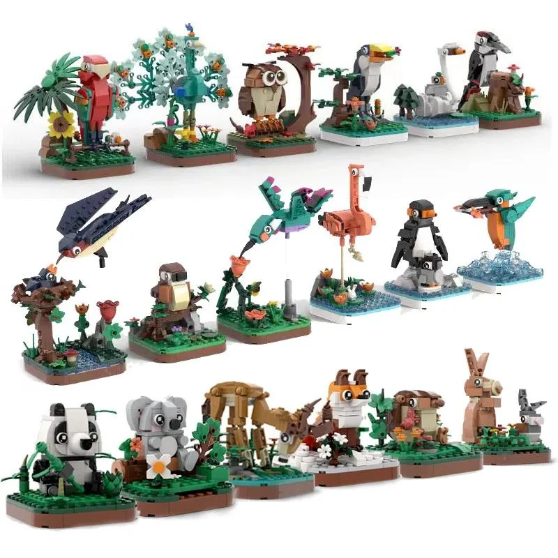 WANGE-Bluiding-Blocks-Wonderful-Animal-Bird-Series-Small-Bricks-Toys ...