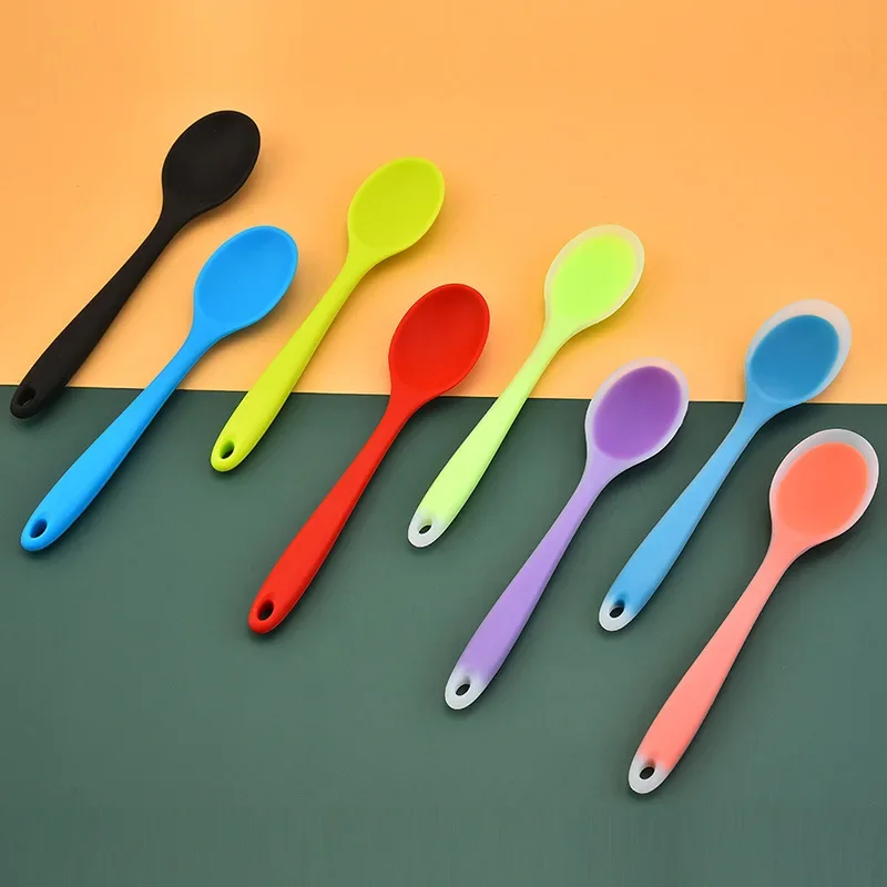 8-Colors-Silicone-Spoon-Heat-Resistant-Easy-To-Clean-Non-stick-Rice ...