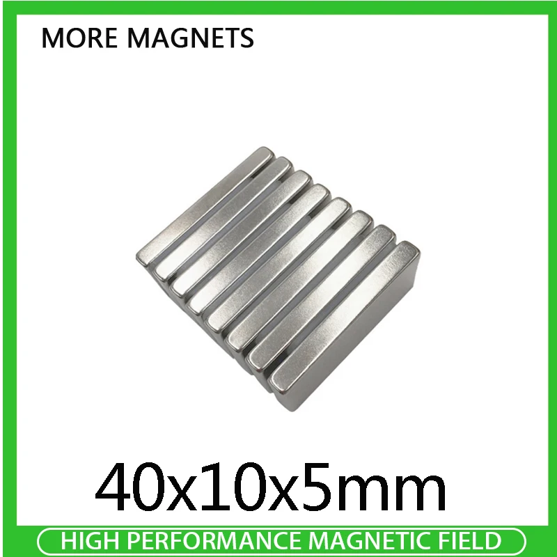 2~100PCS 40x10x5 mm Strong Sheet Rare Earth Magnet NdFeB Big Rectangular Neodymium Magnets ...