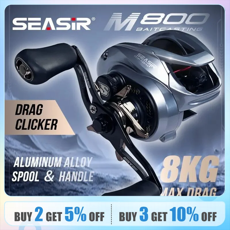Seasir-M800-Baitcasting-Fishing-Reel-Brass-Gears-Max-Drag-8KG-7-1-1 ...