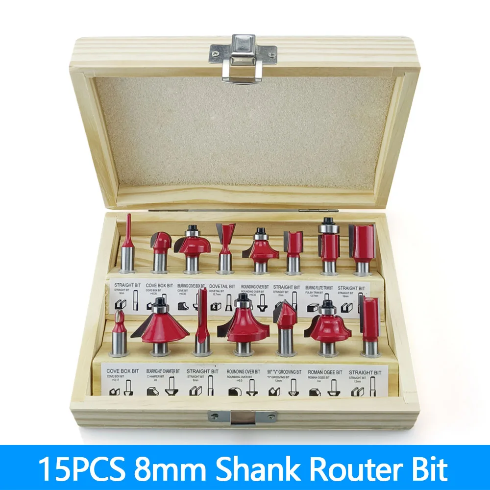 15Pcs-8mm-Shank-Router-Bit-Set-Wood-Milling-Cutter-Wood-Cutters ...