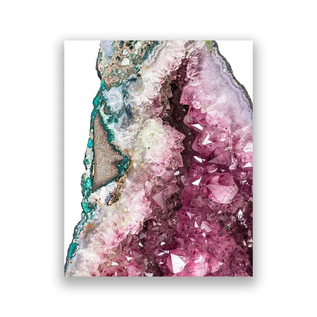 Crystal and Agate Print Crystal & Mineral Identification Chart Poster ...