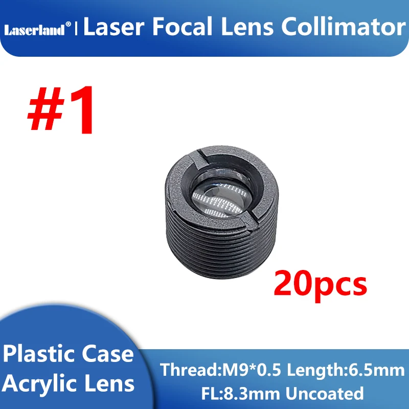20pcs Plastic Collimation Focal Lens for 200nm 1100nm All Wavelength ...