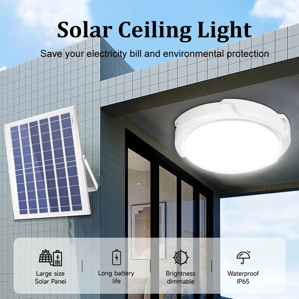 Solar Ceiling Light Ip67 Waterproof Solar Powered Pendant Light With ...