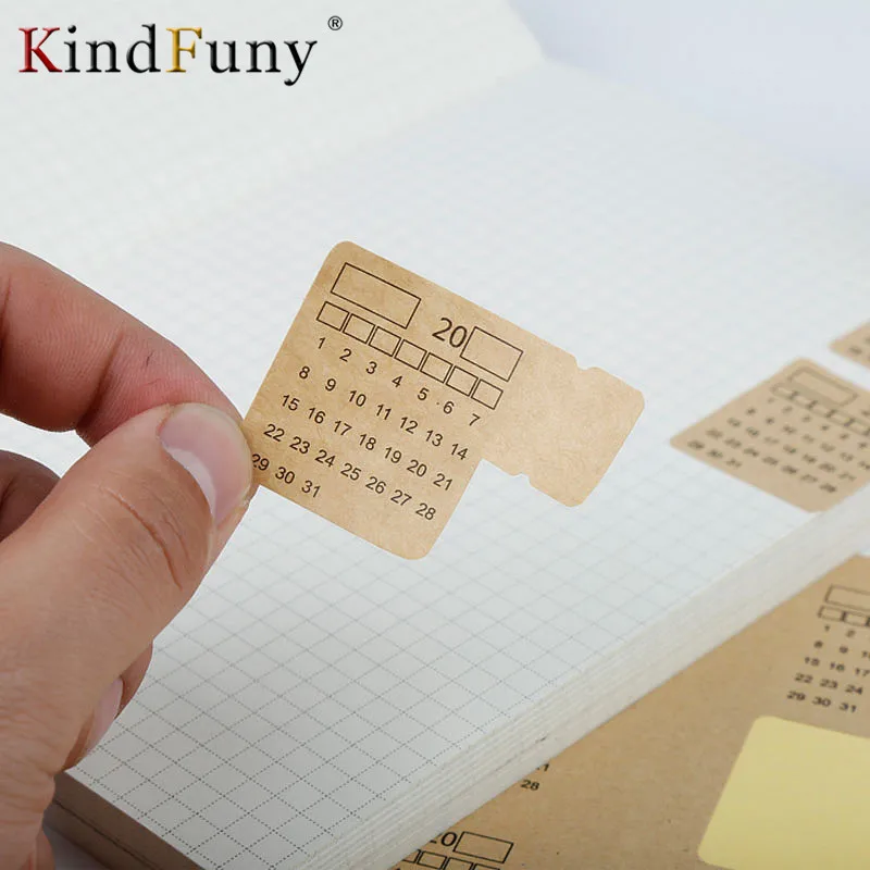 Vintage Calendar Stickers Annual Monthly Planner Label Tags Notebook ...