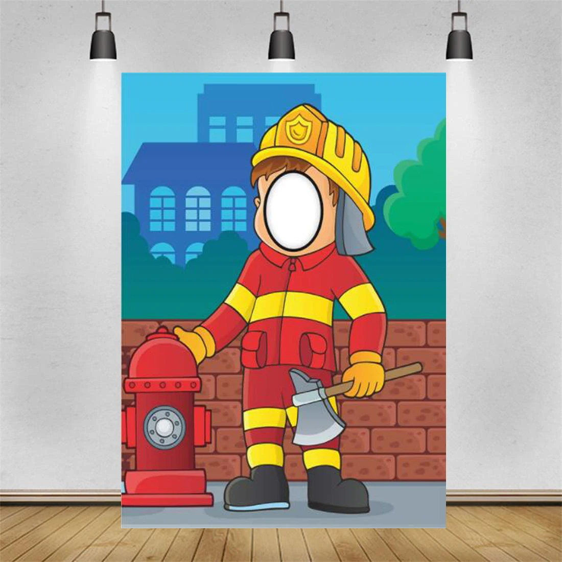 Fireman Party Background | Face Banner Birthday | Face Banner Fireman ...